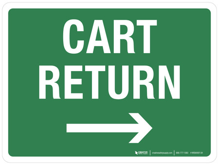 Cart Return (with Right Arrow) Landscape - Wall Sign