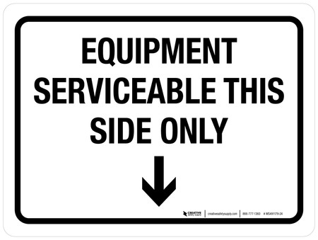 Equipment Serviceable This Side Only with Arrow Down Landscape - Wall ...
