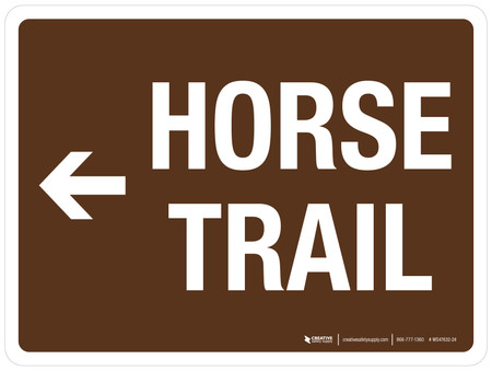 Horse Trail (with Left Arrow) Landscape - Wall Sign