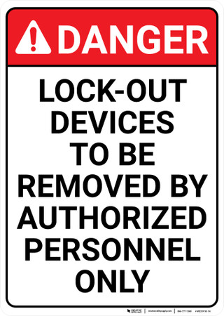 Danger: Lock Out Devices - Wall Sign