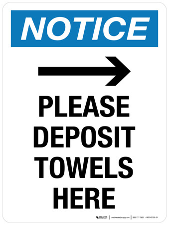 Notice: Please Exit Left Portrait - Wall Sign | Creative Safety Supply