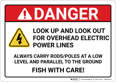 Danger: Look Up Look Out - Wall Sign