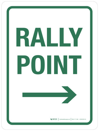 Rally Point with Right Arrow Portrait - Wall Sign