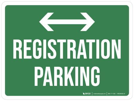 Registration Parking (with Arrows) Landscape - Wall Sign