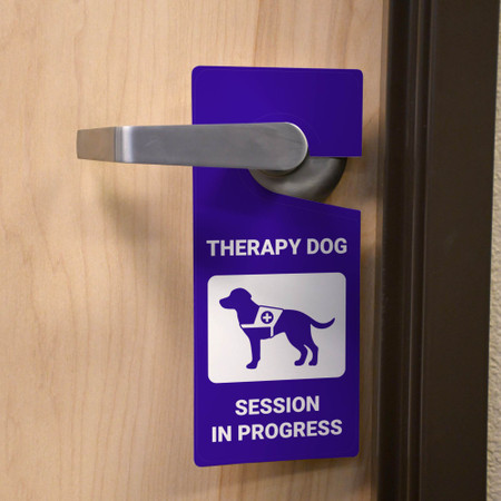 Therapy Dog Session in Progress with Icon - Door Hanger