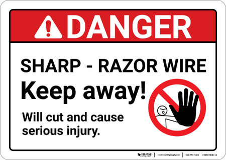 Danger: Sharp Razor Wire - Wall Sign