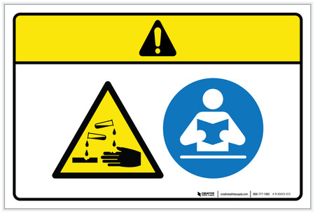 Caution: Chemical Hazard (Wordless ISO/ANSI) - Label