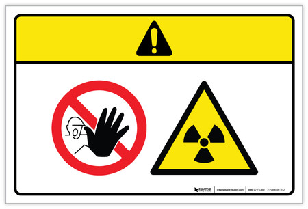 Caution: Restricted Area Radiation Hazard (Wordless ISO/ANSI) - Label