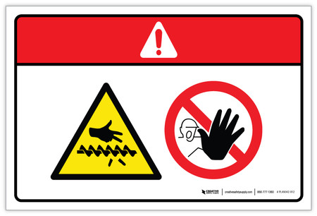 Danger: Auger Hazard Stay Clear (Wordless ISO/ANSI) - Label | Creative ...