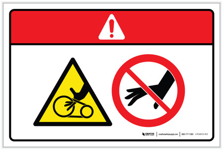 Danger: Pinch Point Entanglement Do Not Touch (Wordless ISO/ANSI ...