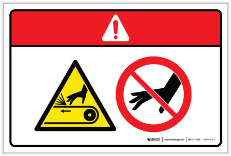 Danger: Pinch Point Entanglement (Wordless ISO/ANSI) - Label