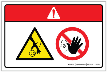 Danger: Rotating Shaft Stay Clear (Wordless ISO/ANSI) - Label ...