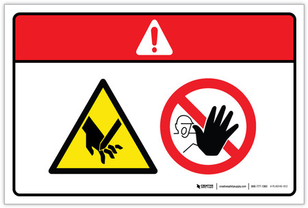 Danger: Shear Hazard Stay Clear (Wordless ISO/ANSI) - Label | Creative ...