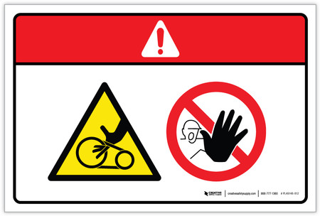 Danger: Triangle Pinch Point Hand Entanglement Stay Clear (Wordless ISO ...