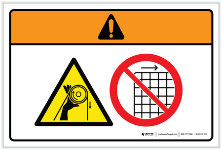 Warning: Entanglement Hazard (Wordless ISO/ANSI) - Label | Creative ...