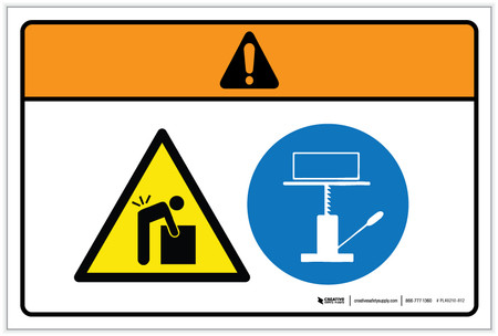 Warning: Lift Hazard (Wordless ISO/ANSI) - Label