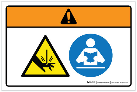 Warning: Read User Guide (Wordless ISO/ANSI) - Label | Creative Safety ...
