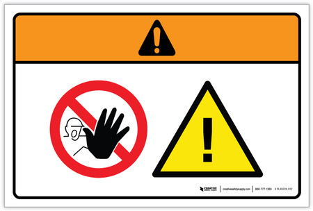Warning: Restricted Access (Wordless ISO/ANSI) - Label