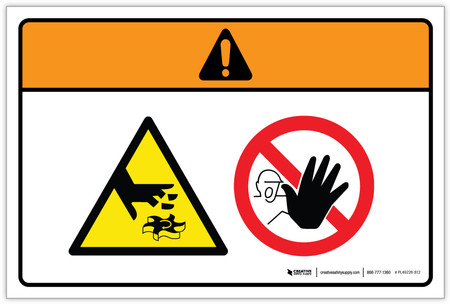 Warning: Rotating Blade Hazard Stay Clear (Wordless ISO/ANSI) - Label