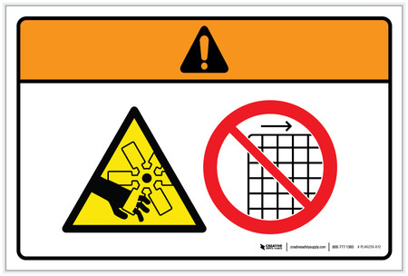 Warning: Rotating Fan Blade Hazard (Wordless ISO/ANSI) - Label