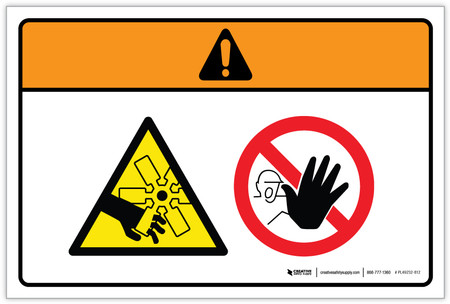 Warning: Rotating Fan Stay Clear (Wordless ISO/ANSI) - Label | Creative ...