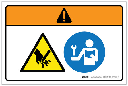 Warning: Shear Hazard Read User Guide Before Operating (Wordless ISO ...