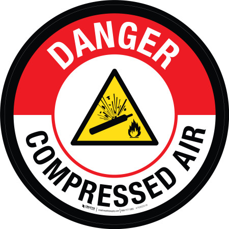 Danger: Compressed Air Circular - Floor Sign