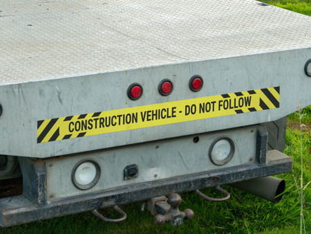 Construction Vehicle - Do Not Follow - Vehicle Safety Bumper Decal ...