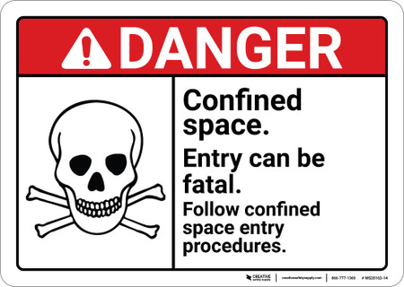 Danger: Entry Can Be Fatal Permit ANSI - Wall Sign