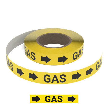 Gas (Yellow) - Smart Stripe Inline Pipe Marking Roll | Creative Safety ...