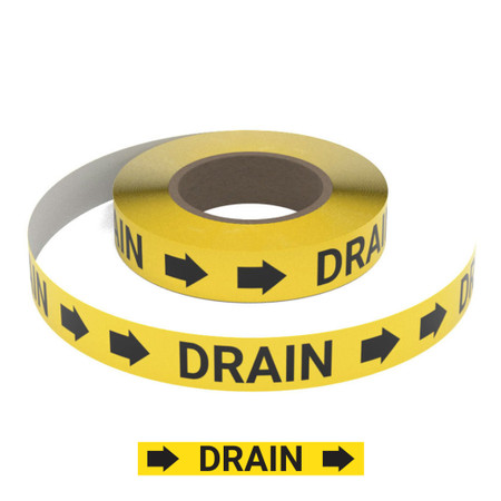 Drain (Yellow) - Smart Stripe Inline Pipe Marking Roll | Creative ...