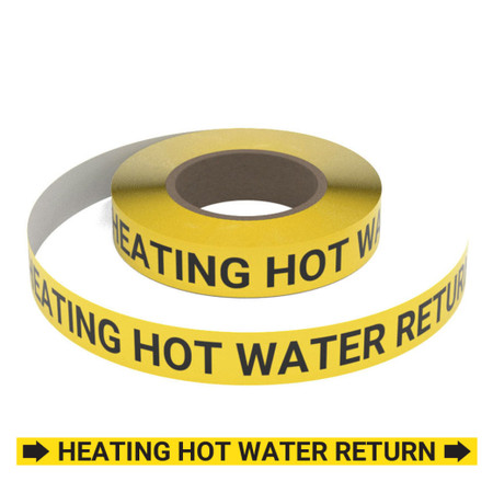 Heating Hot Water Return (Yellow) - Smart Stripe Inline Pipe Marking ...