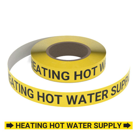 Heating Hot Water Supply (Yellow) - Smart Stripe Inline Pipe Marking ...