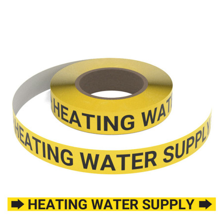 Heating Water Supply (Yellow) - Smart Stripe Inline Pipe Marking Roll ...