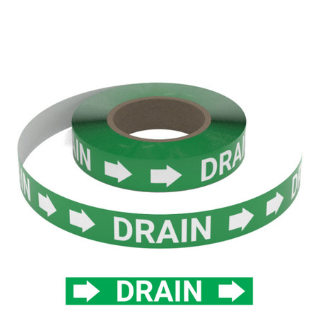 Drain (Green) - Smart Stripe Inline Pipe Marking Roll | Creative Safety ...