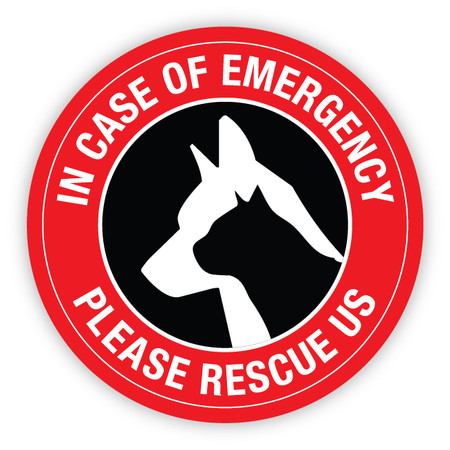 In Case of Fire - Please Rescue Us - Circular Label