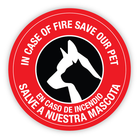 In Case of Fire Save Our Pet (Bilingual) - Circular Label