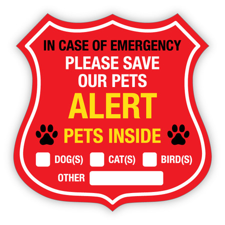 In Case of Emergency Please Save Our Pets - Alert Pets Inside - Shield ...