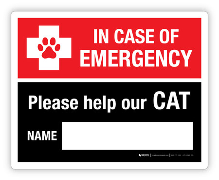 In Case of Emergency Please Help Our Cat (Name) - Label