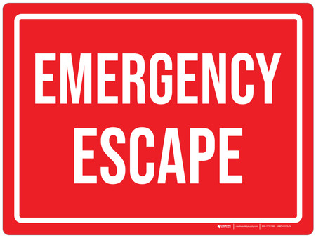 Emergency Escape Red Landscape - Wall Sign