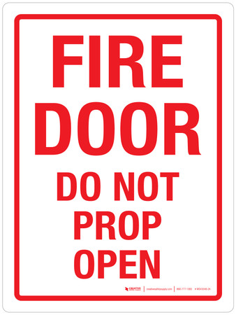 Fire Door Do Not Prop Open Portrait - Wall Sign