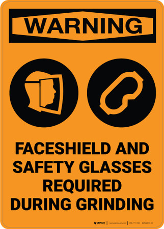 Warning: Faceshield Safety Glasses Required During Grinding Warning ...