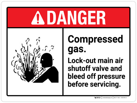 Danger: Compressed Gas Lock-out Main Air Shutoff Valve And Bleed Off ...