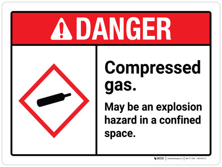 Danger: Compressed Gas May Be An Explosion Hazard In A Confined Space ...