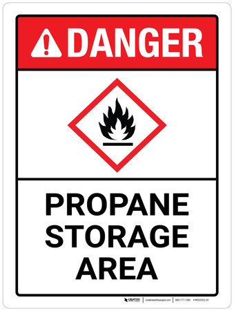 Danger: Propane Storage Area ANSI Portrait - Wall Sign