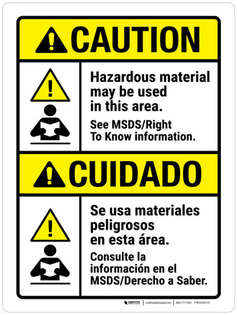 Caution: Hazardous Material May Be Used In This Area - See MSDS ...