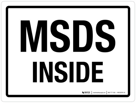 MSDS Inside Landscape - Wall Sign | Creative Safety Supply