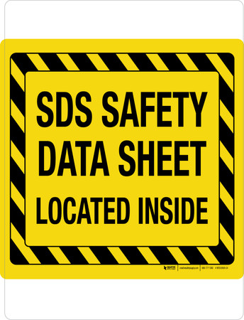 SDS Safety Data Sheet - Located Inside with Black and Yellow Hazard ...