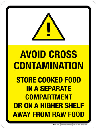 Avoid Cross Contamination with Hazard Icon Portrait - Wall Sign ...