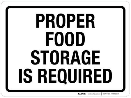Proper Food Storage Is Required Landscape - Wall Sign